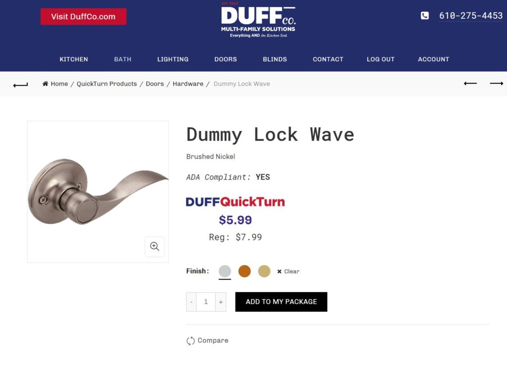 Order Apartment Supplies NOW! - Duff Co. | Phila. Plumbing & Heating ...